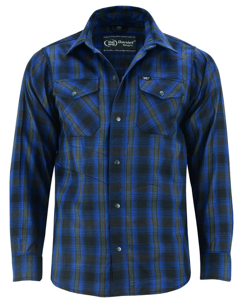 Flannel Shirt - Daze Blue and Black - Pro-Rider Leathers