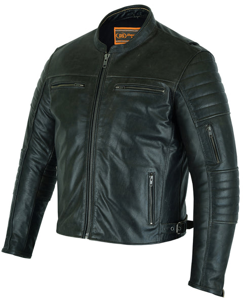 Men's Modern Crossover Scooter Jacket - Gun Metal Brown - Pro-Rider ...